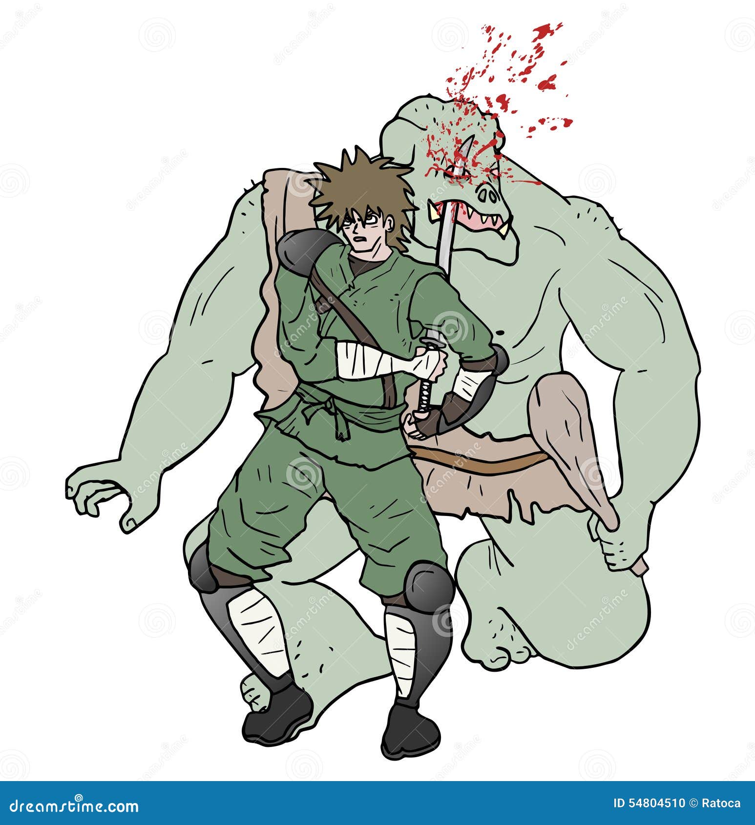 Gore Samurai Fight Vector Illustration | CartoonDealer.com #53921146