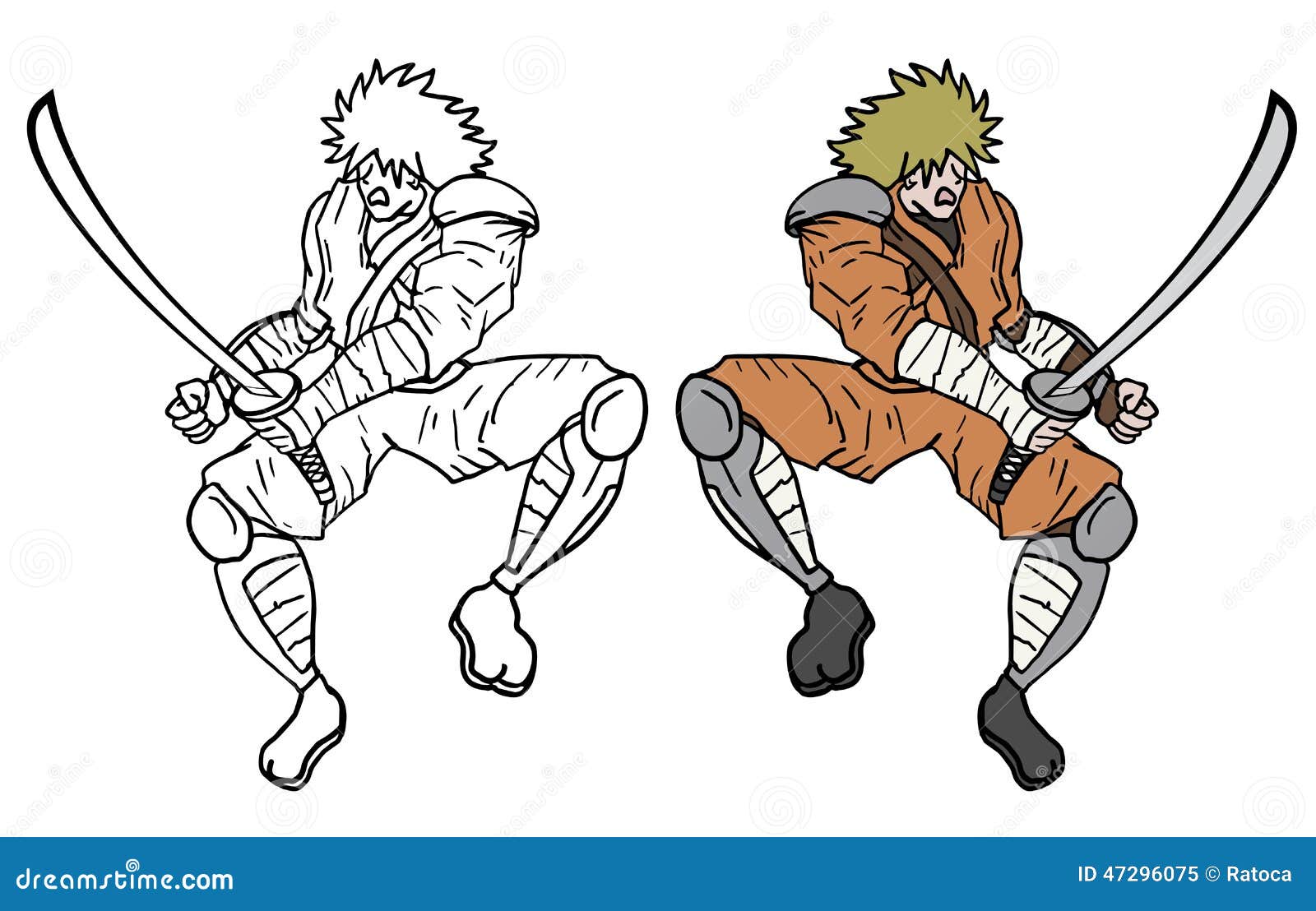 Samurai Attack Hand Drawing Royalty-Free Stock Photography ...