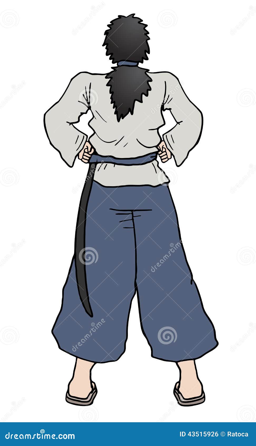 Samurai back stock vector. Illustration of naked, profile - 43515926