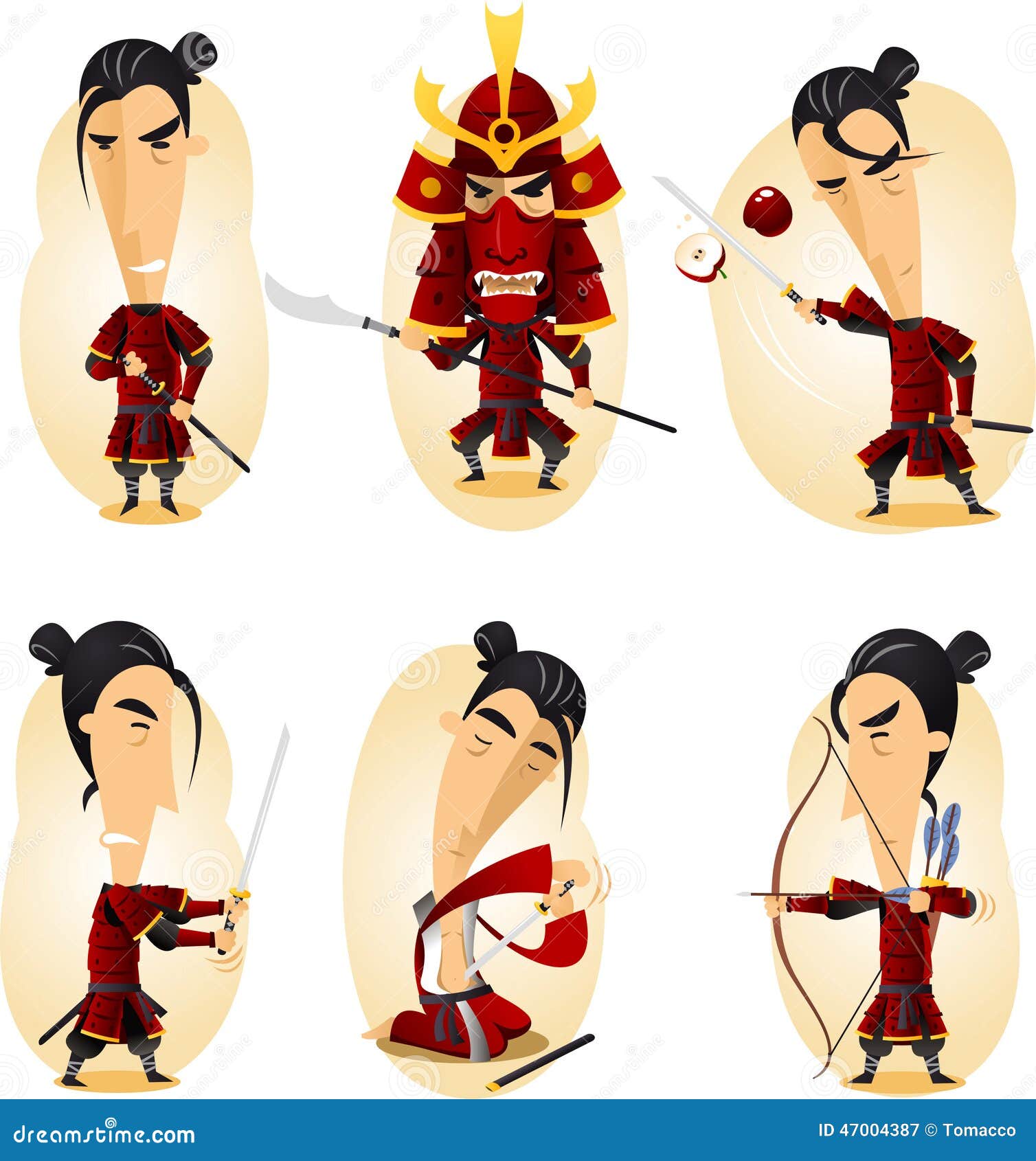 Samurai Cartoon Pictograms Vector Set Illustration | CartoonDealer.com ...