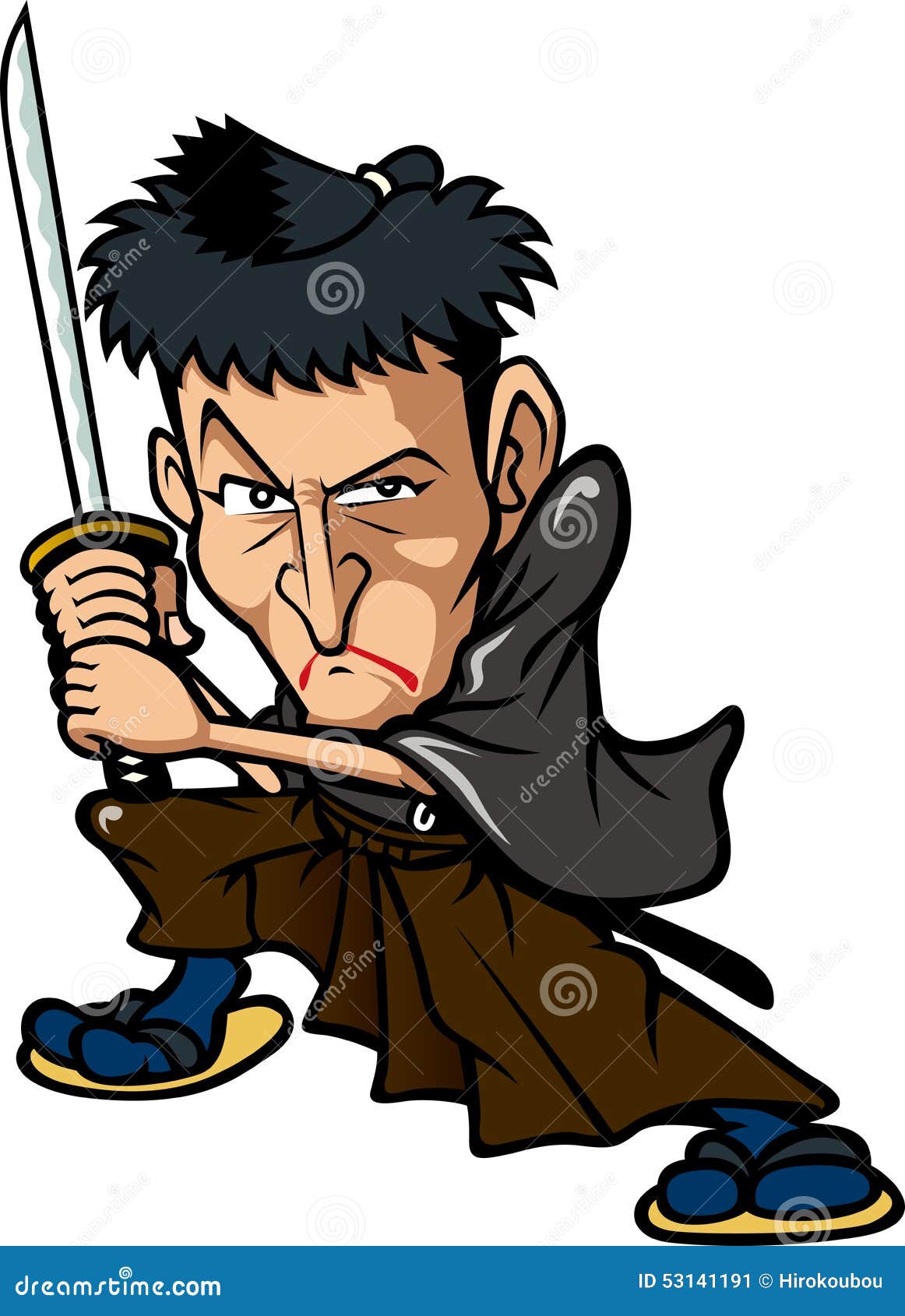 Samurai Hold Sword In Front Of Red Circle,warrior Of Japan,monochrome ...