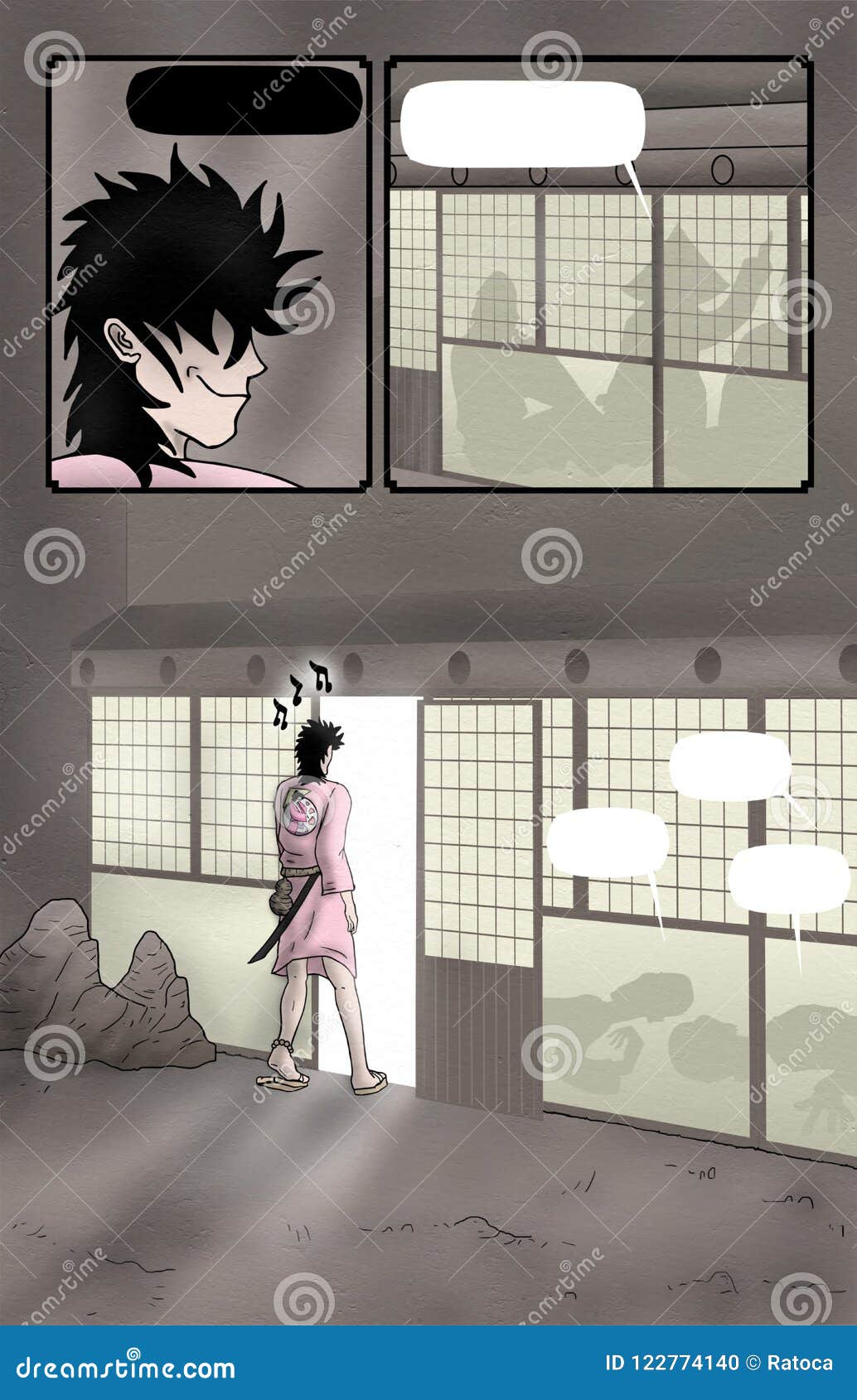 Samurai comic design stock illustration. Illustration of room - 122774140