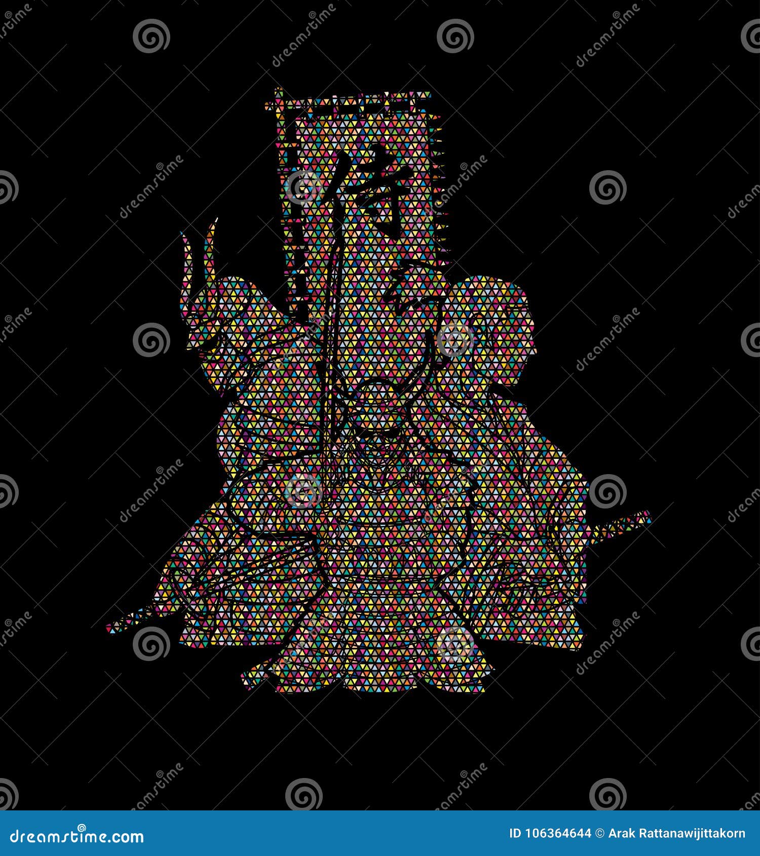 3 Samurai Composition with Flag Japanese Font Mean Samurai Graphic ...