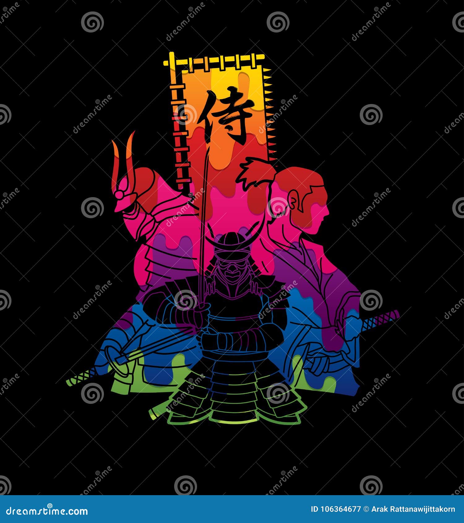 Japanese Samurai Warrior With Sword Stock Photography | CartoonDealer ...