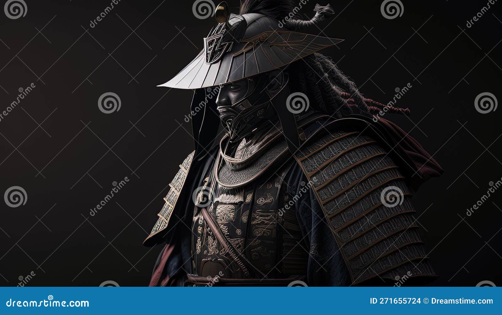 Samurai Digital Art Illustration, Generative AI Stock Illustration ...