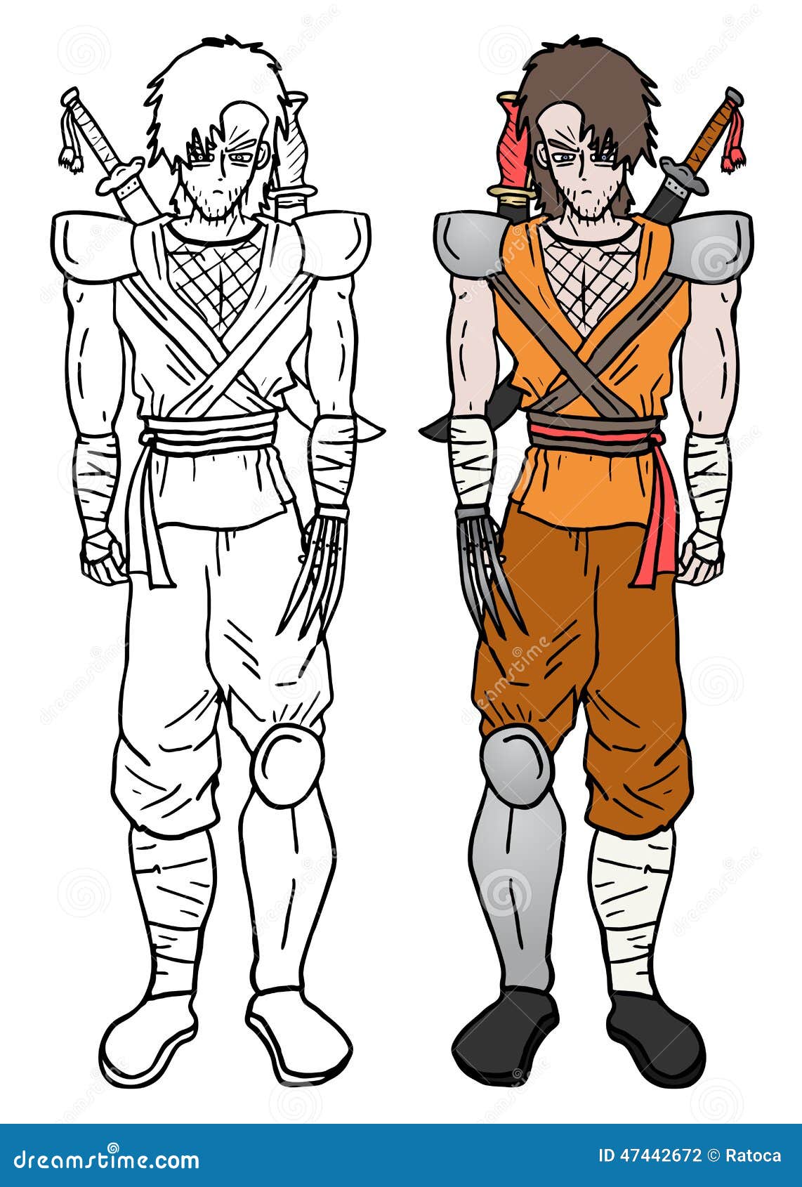 Samurai draw stock vector. Illustration of force, prepare - 47442672