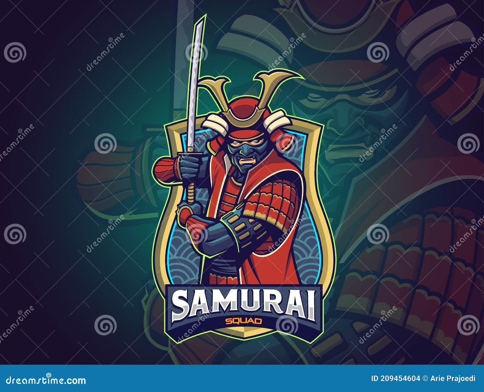 Samurai Esports Logo for Your Team Stock Illustration - Illustration of ...