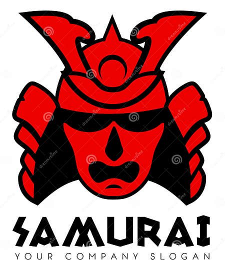 Samurai face mask logo stock vector. Illustration of honor - 61848528