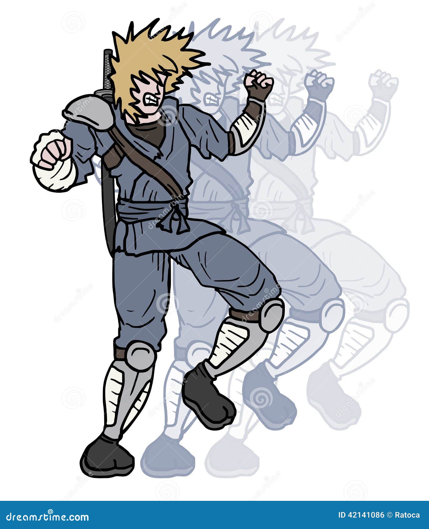 Samurai fight stock vector. Illustration of barracks - 42141086