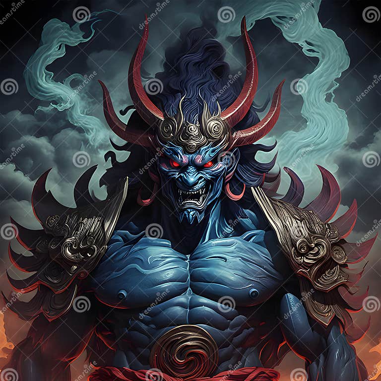 The Samurai Fire Devil,Japanese Myth Stock Image - Image of halloween ...