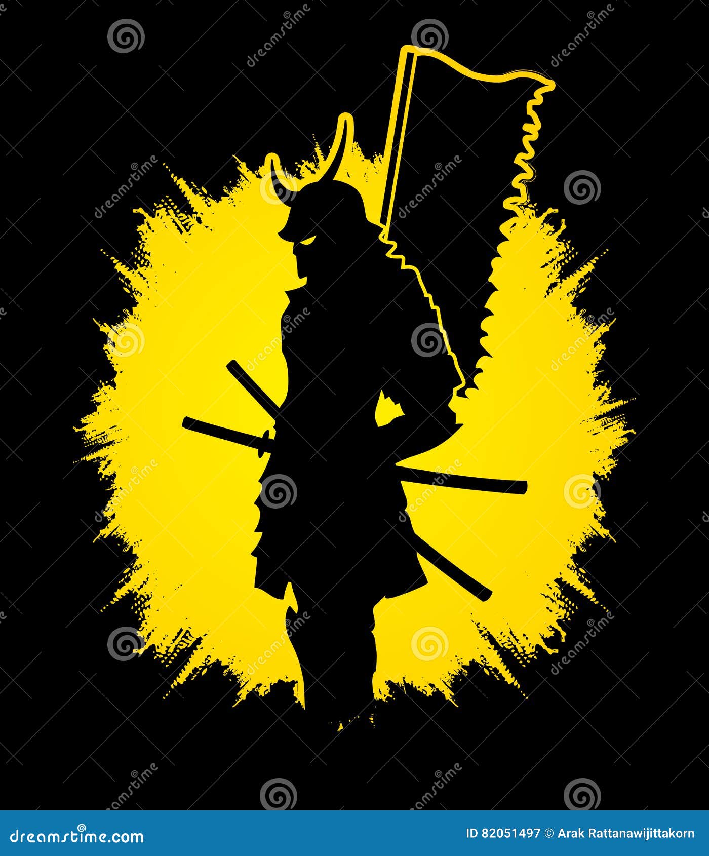 Samurai Flag Vector