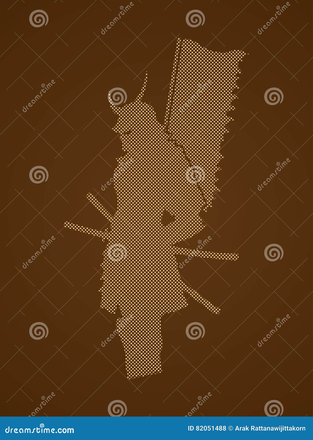 Samurai with flag graphic stock vector. Illustration of hero - 82051488