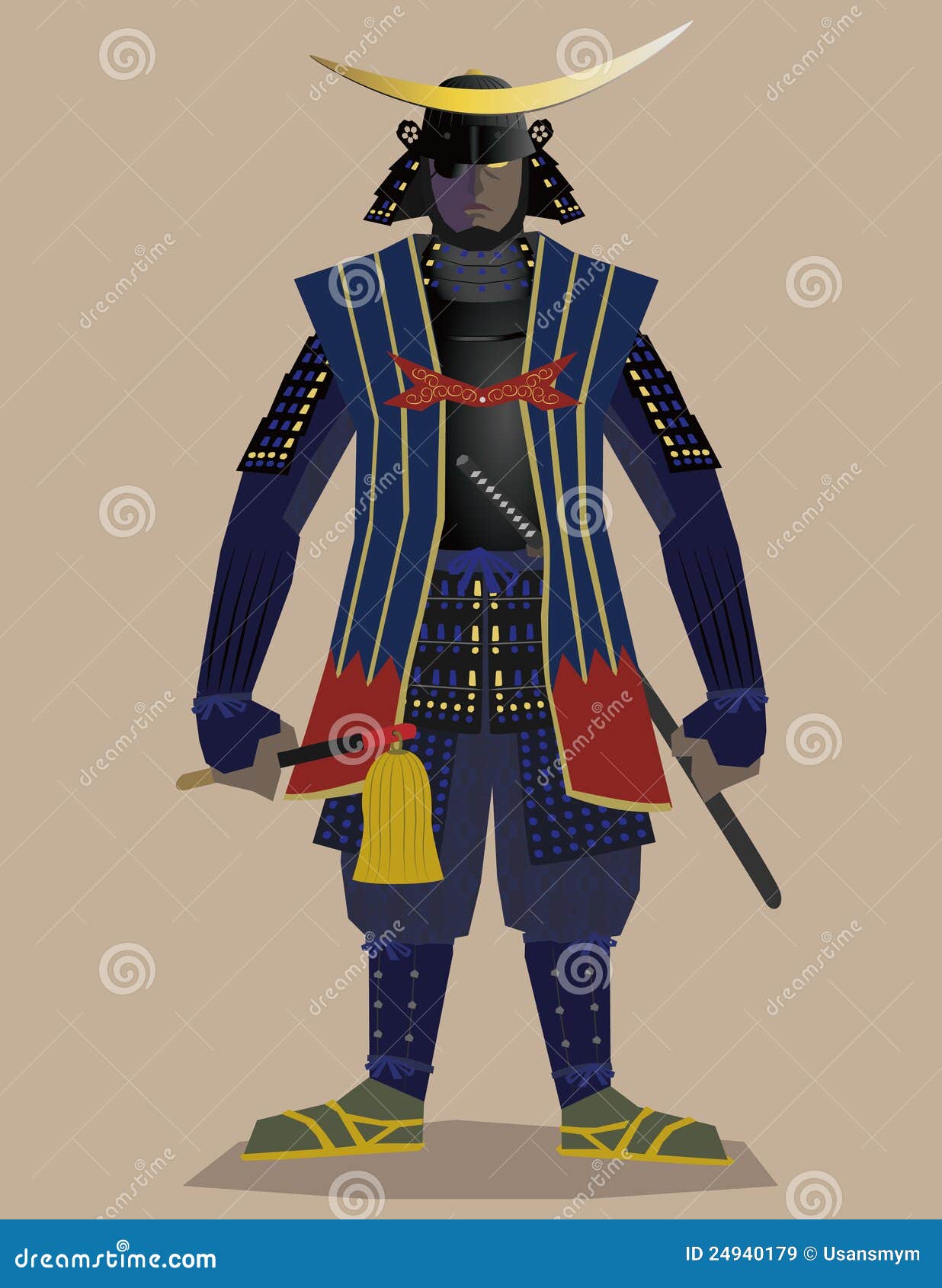 Samurai general stock illustration. Illustration of equipment - 24940179