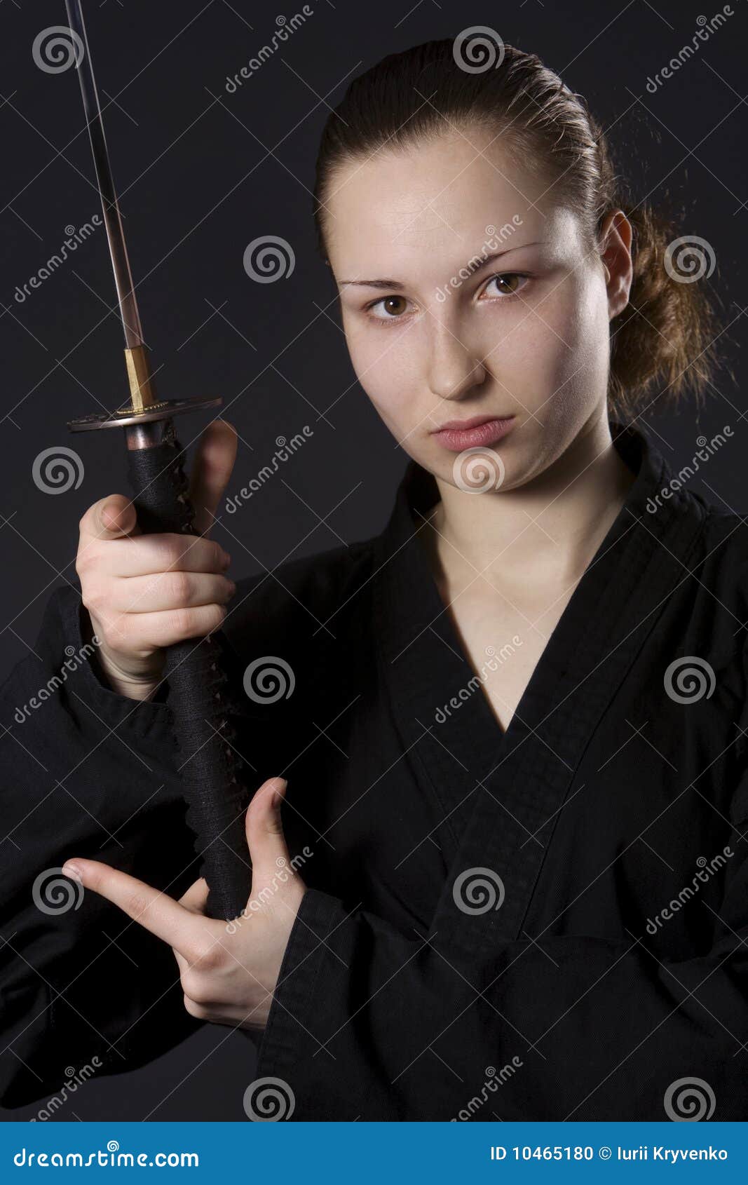 Samurai girl stock photo. Image of black, warrior, east - 10465180