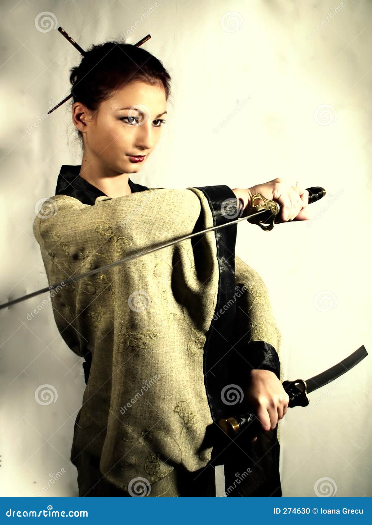 Samurai girl #3 stock photo. Image of samurai, kimono, seppuku - 274630