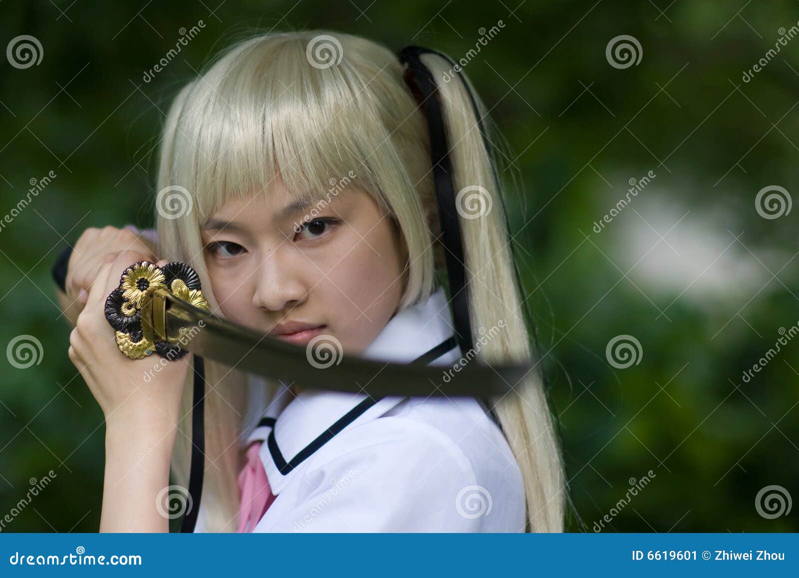 Samurai girl stock image. Image of battle, defensive, fight - 6619601