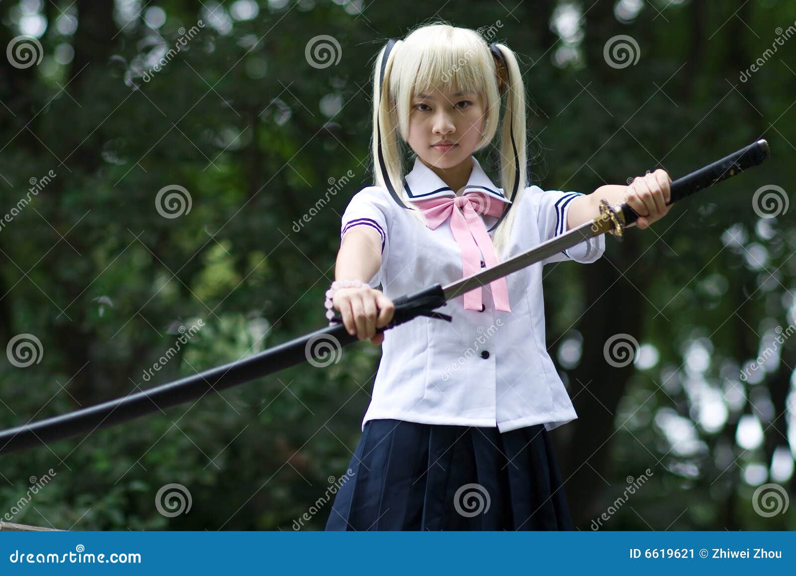 Samurai girl stock image. Image of fight, chimono, edge - 6619621