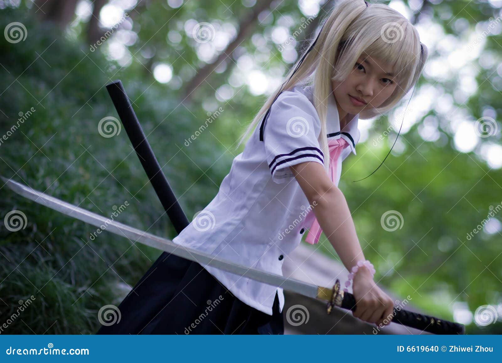 Samurai girl stock photo. Image of gorgeous, fight, blonde - 6619640