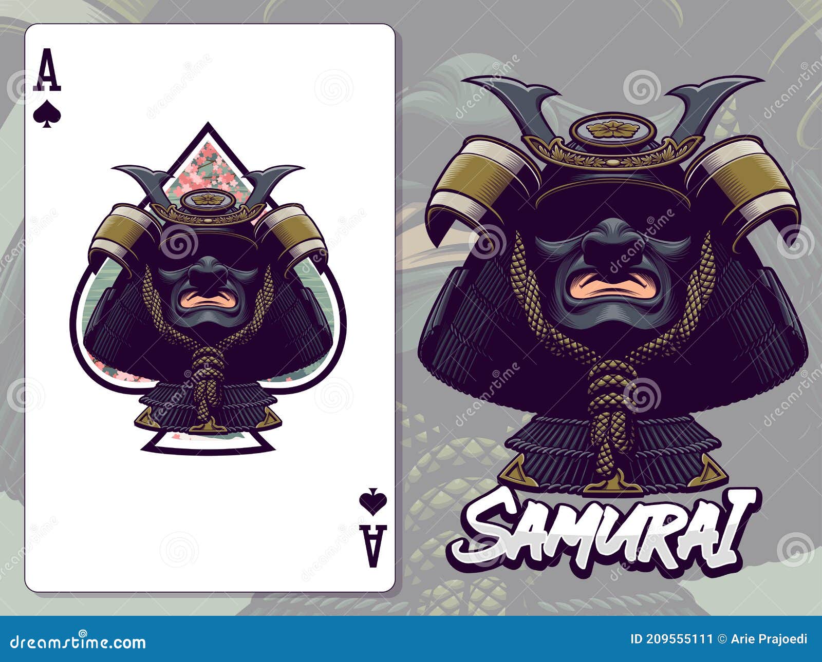 Samurai Head Logo Design Vector. Samurai Warrior Logo Template Royalty ...