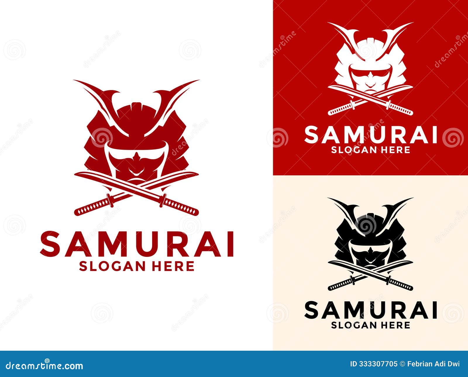 Samurai Head With Katana Logo Vector, Japanese Warrior Samurai Knight ...