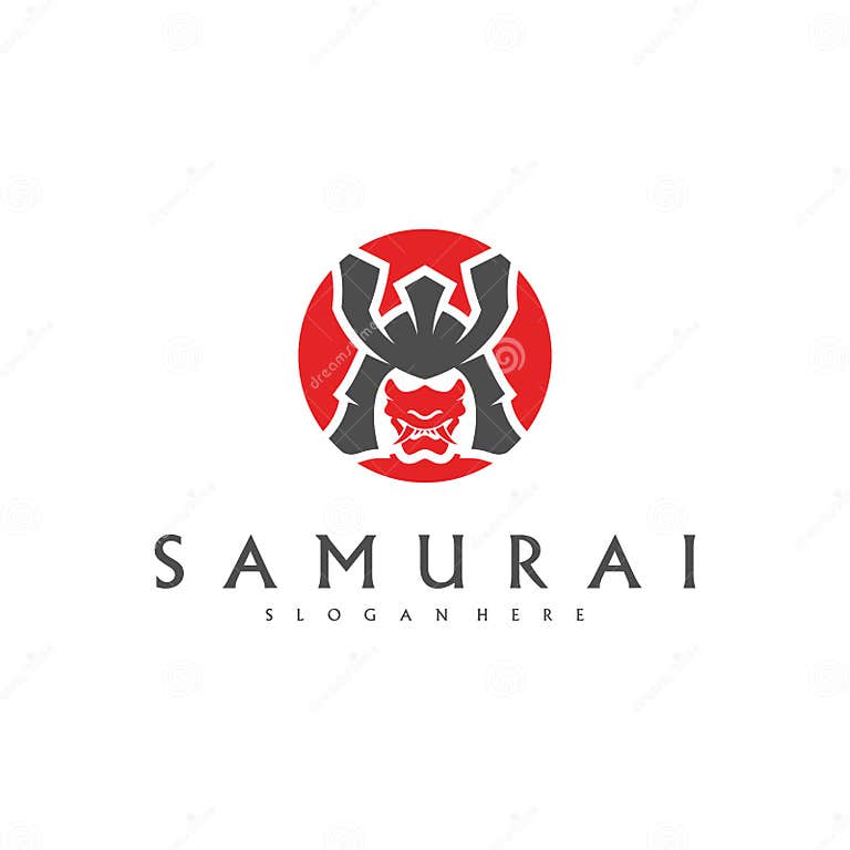 Samurai Head Logo Design Vector. Samurai Warrior Logo Template Stock ...