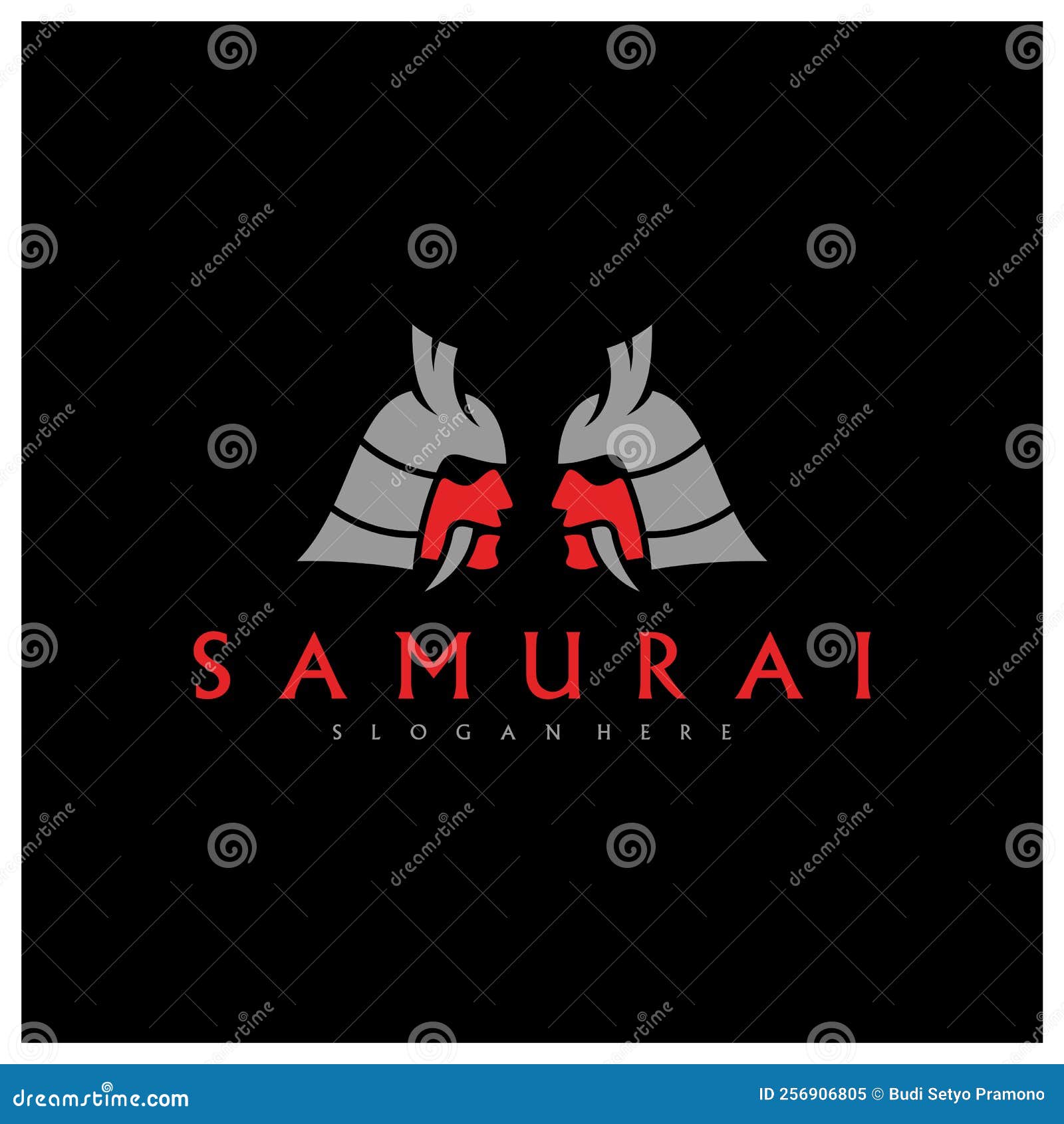 Samurai Head Logo Design Vector. Samurai Warrior Logo Template Stock ...