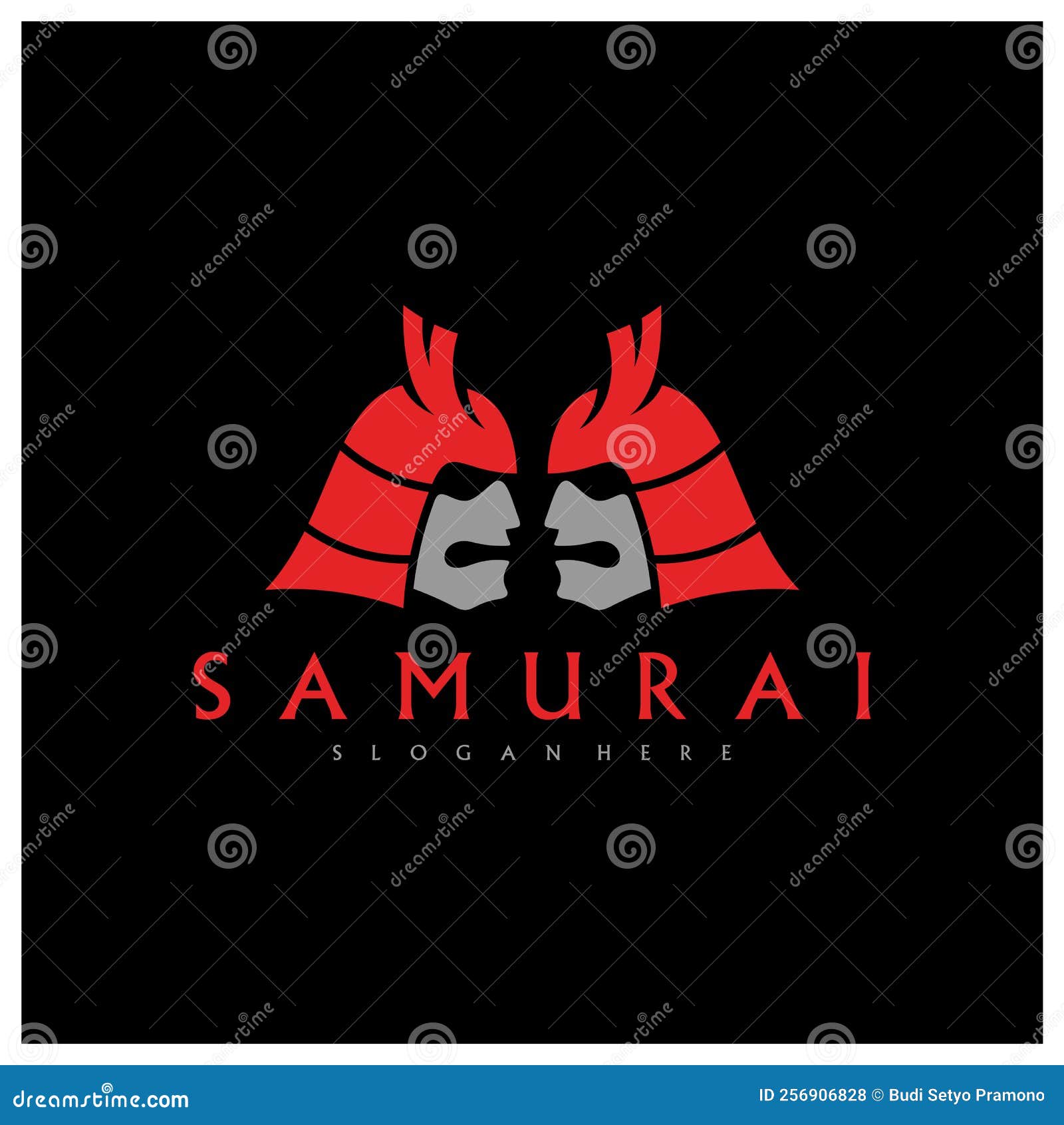 Samurai Head Logo Design Vector. Samurai Warrior Logo Template Stock ...