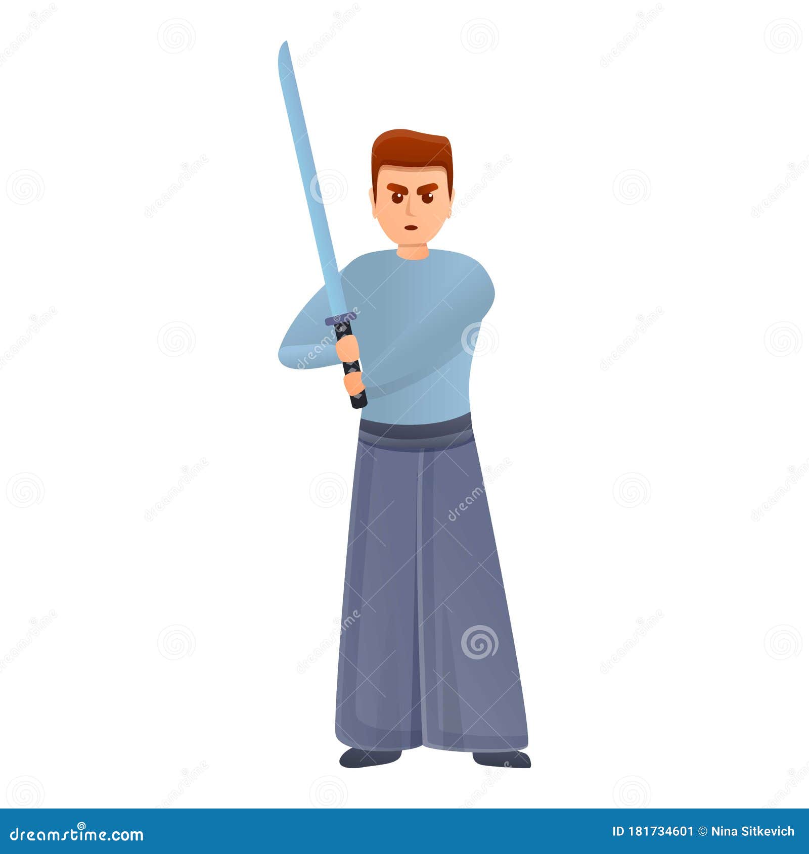 Samurai Icon, Cartoon Style Stock Vector - Illustration of black, fight ...