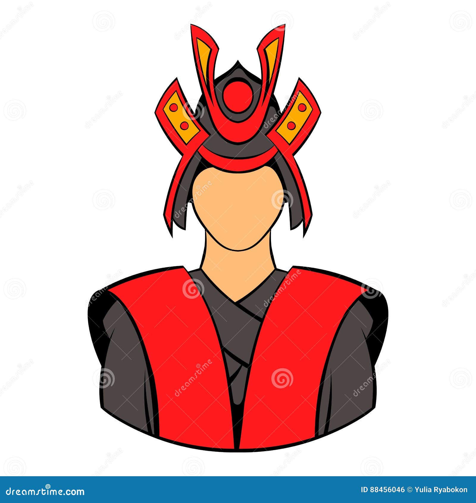 Samurai icon cartoon stock vector. Illustration of killer - 88456046