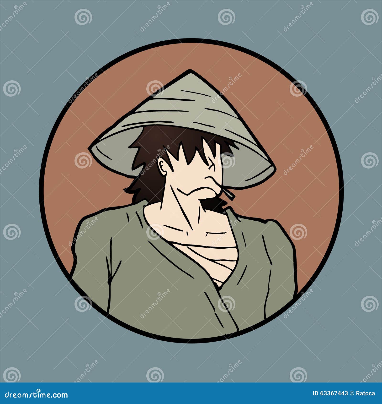 Samurai Icon Cartoon Vector Illustration | CartoonDealer.com #88456046