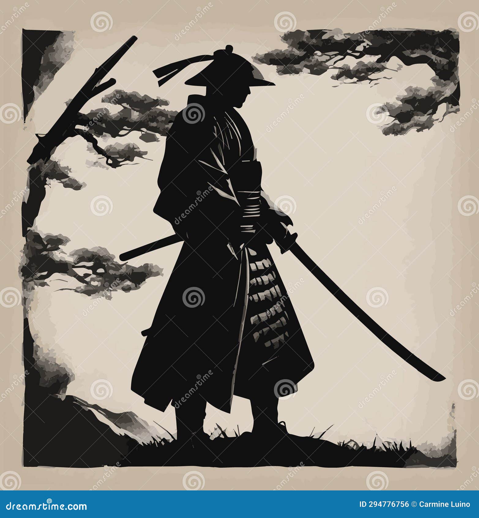 Samurai Player Avatar People Icon Vector Illustration | CartoonDealer ...