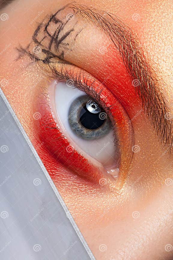 Samurai makeup. stock image. Image of paint, bright, fashion - 59609487