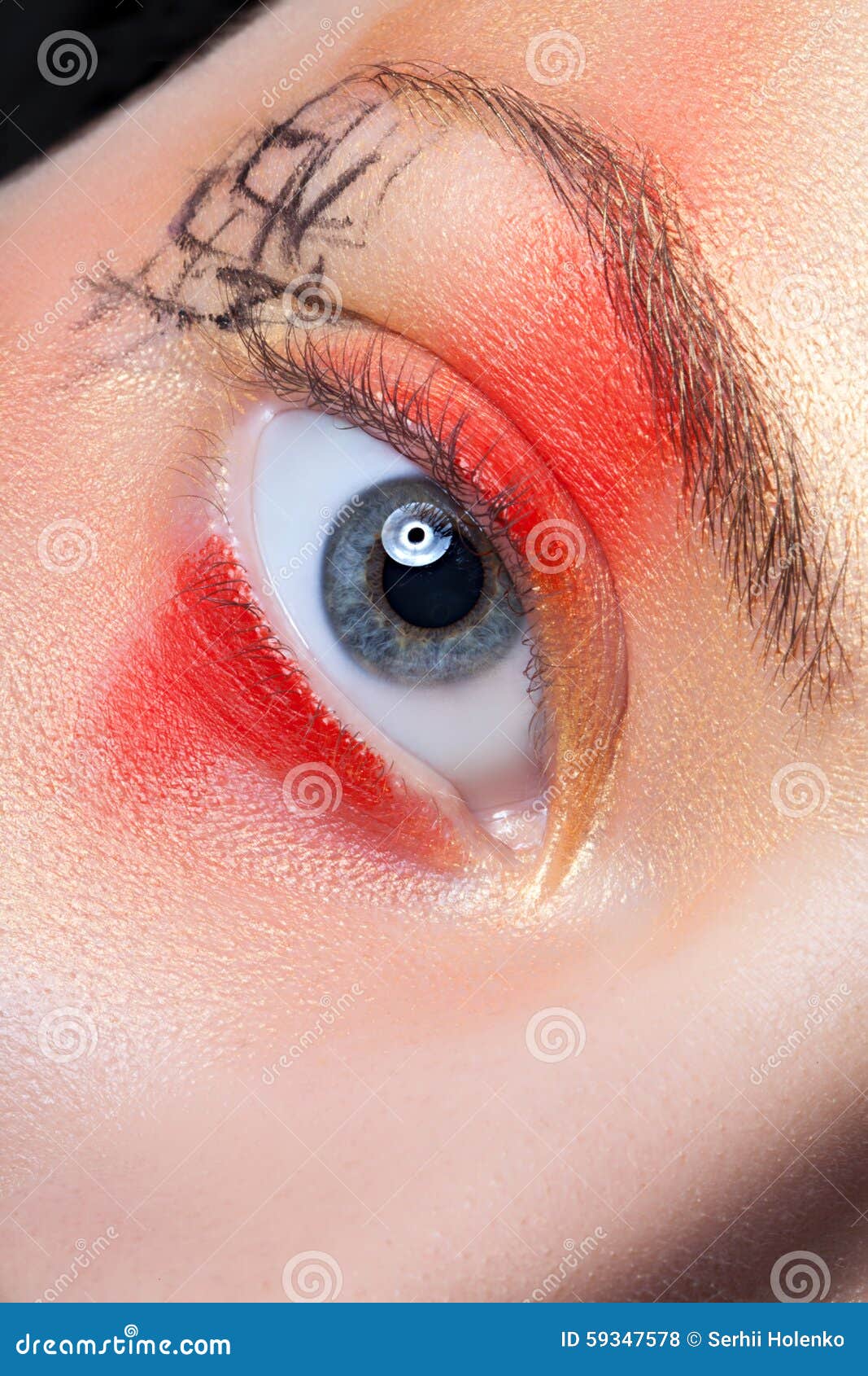 Samurai makeup. stock photo. Image of shadow, makeup - 59347578