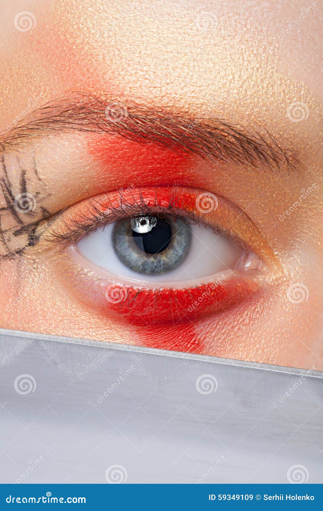 Samurai makeup. stock image. Image of shadow, cosmetics - 59349109