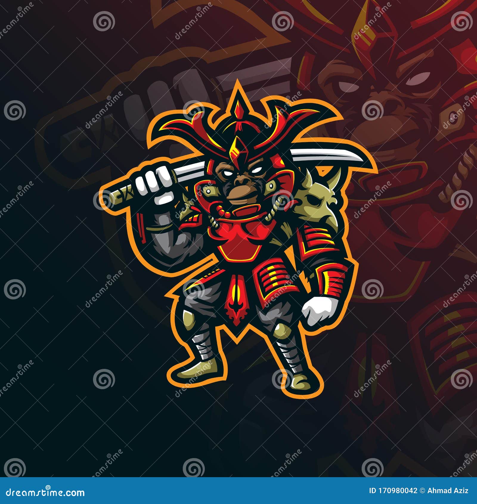 Samurai Mascot Logo Design Vector with Modern Illustration Concept ...