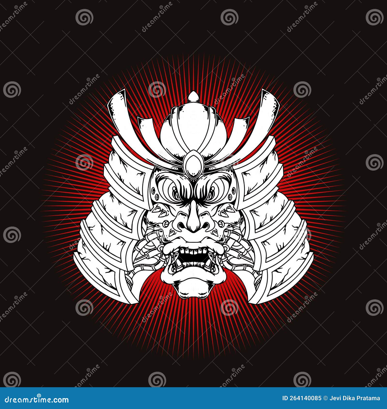 Samurai mask design stock illustration. Illustration of mask - 264140085