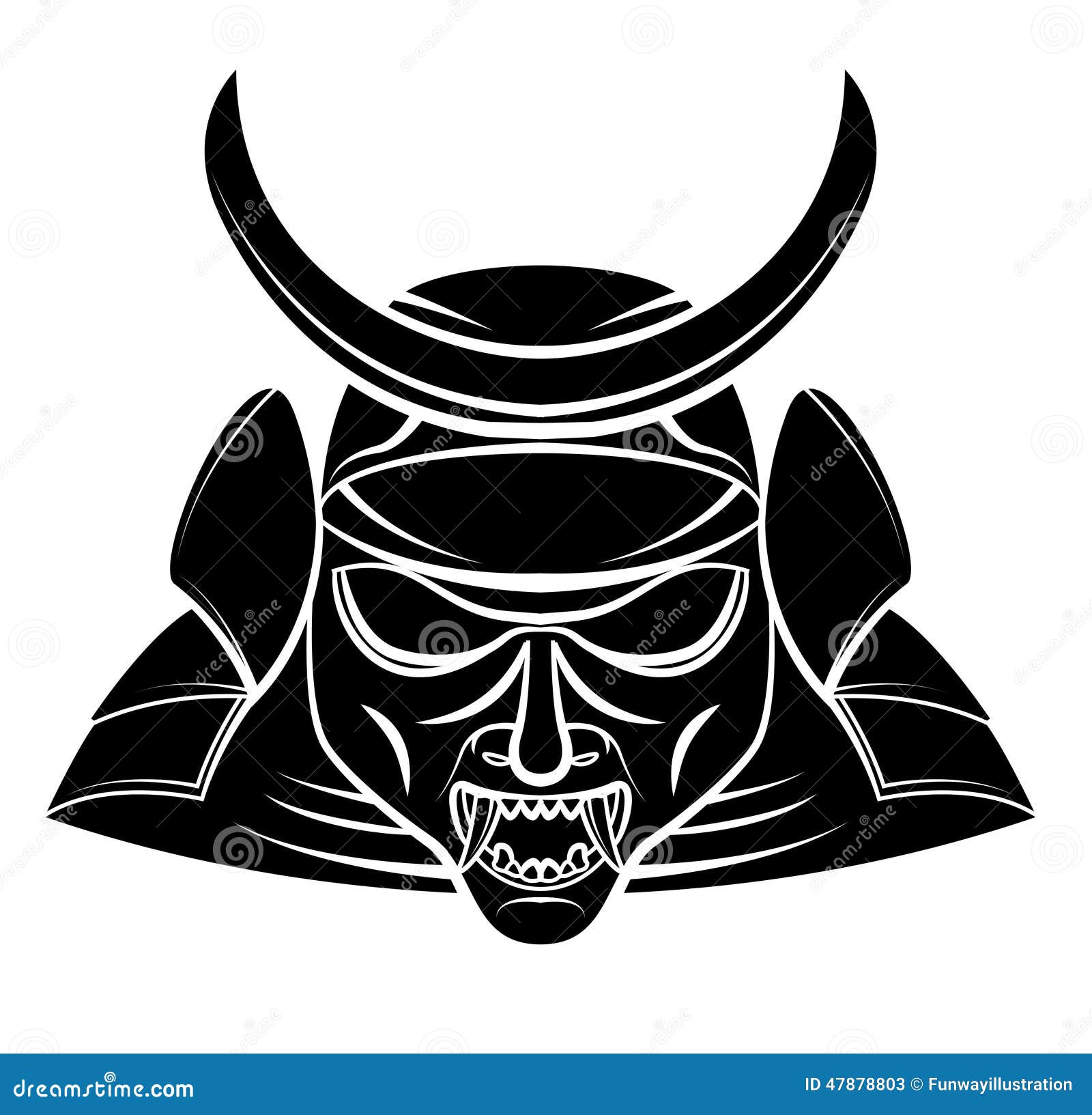 Samurai Mask Cartoon Vector | CartoonDealer.com #47878803