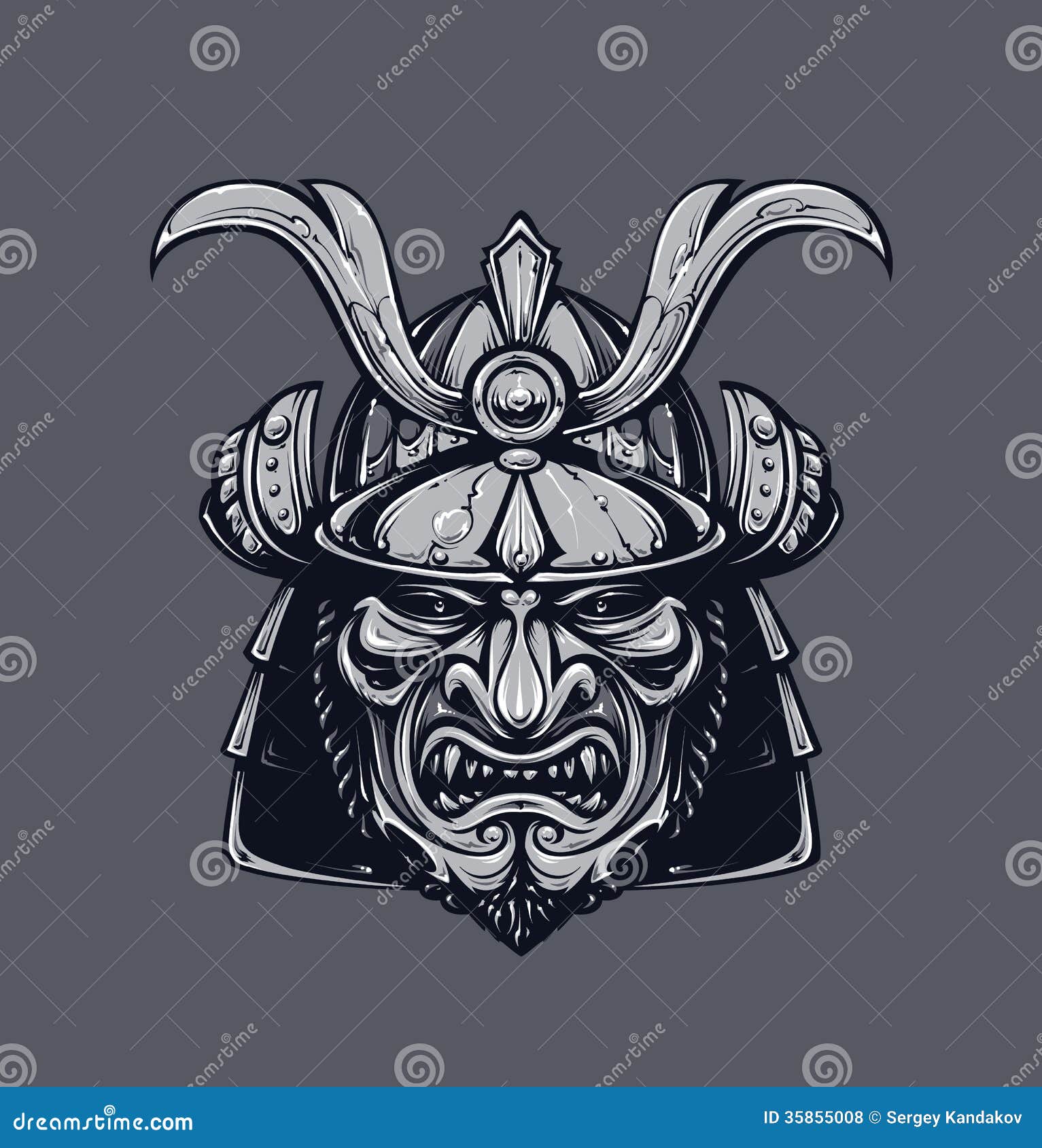 Samurai mask stock vector. Illustration of angry, mask - 35855008