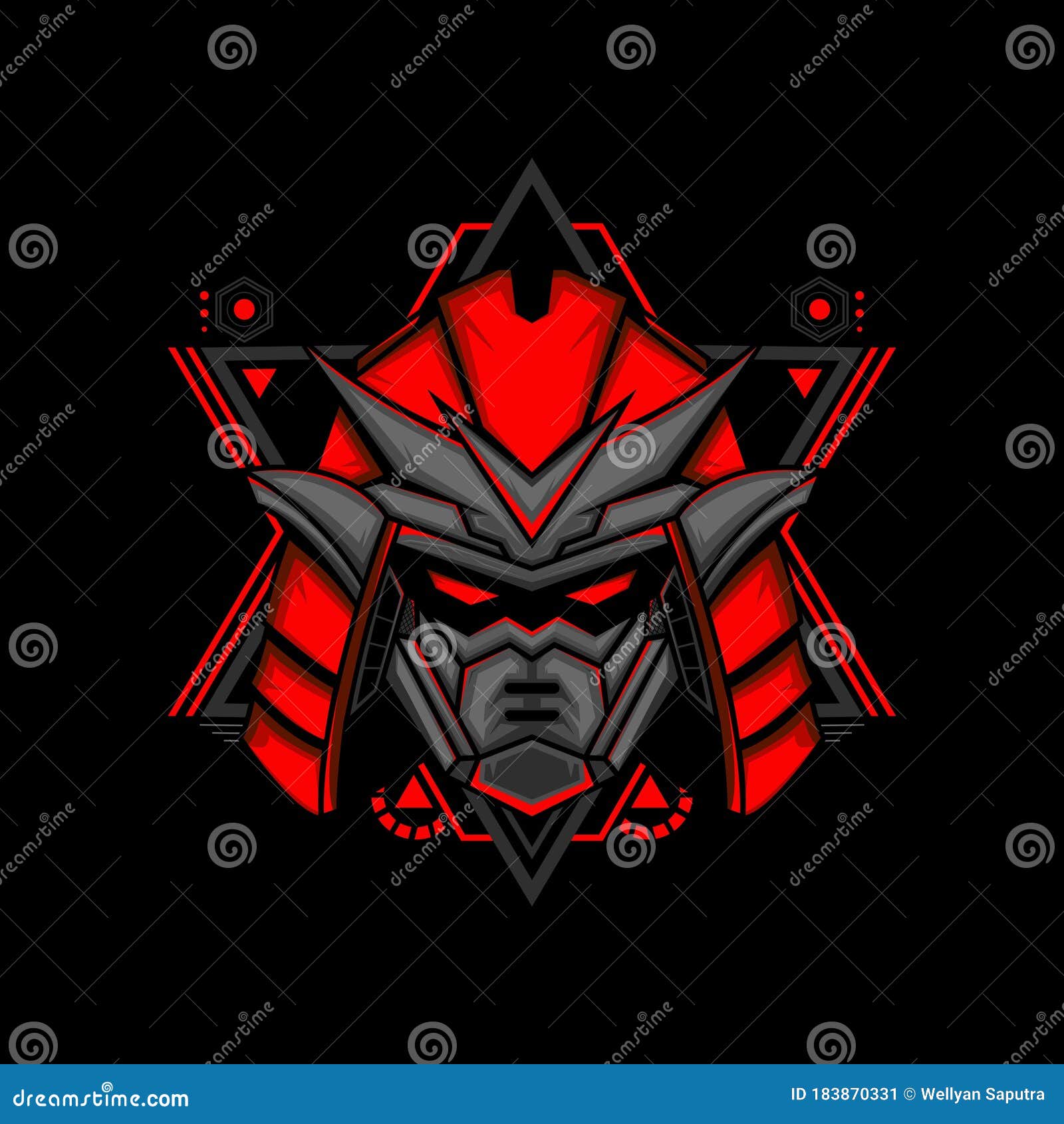 Samurai Head Vector