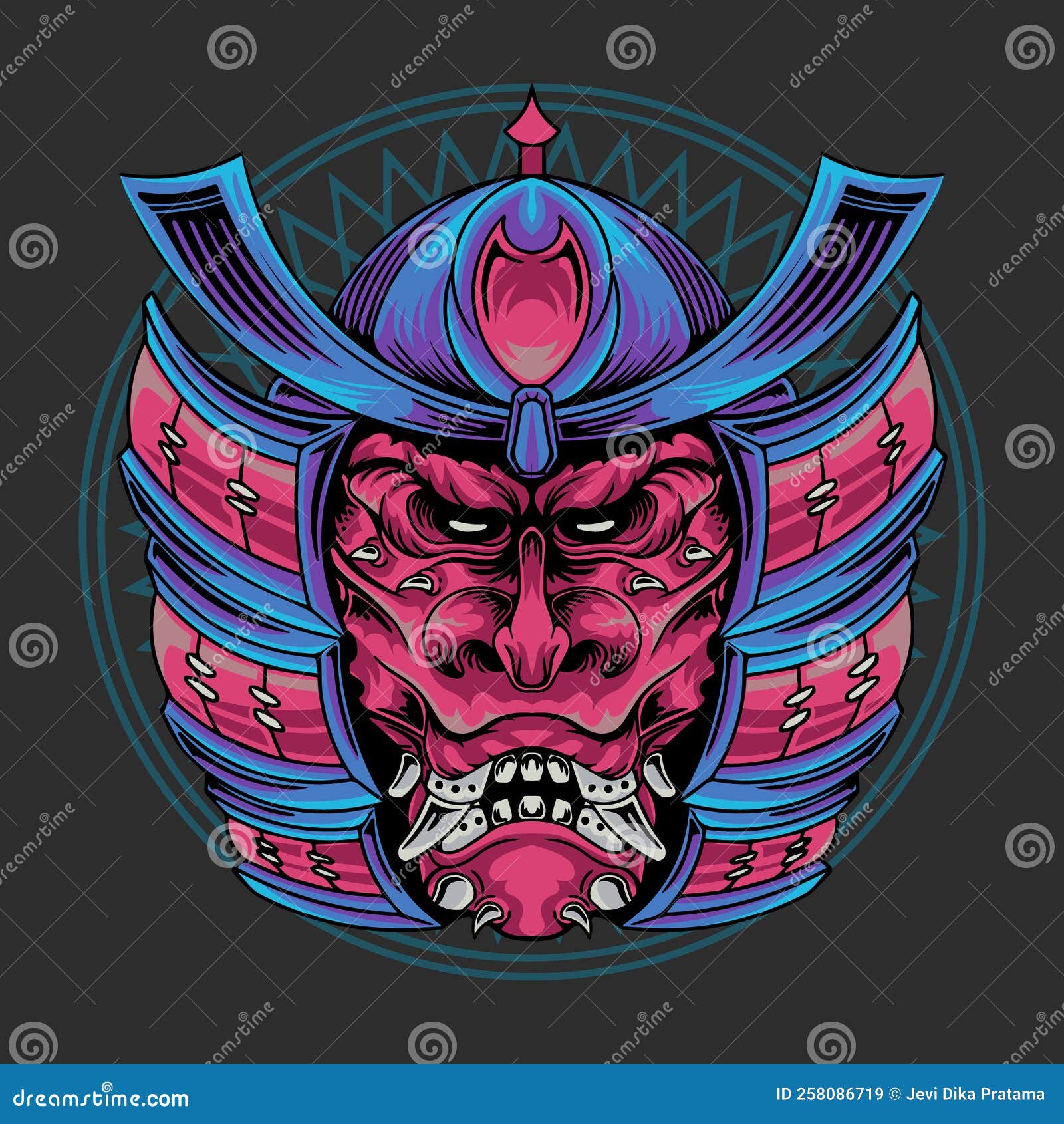 Samurai Ronin Mask Vector Illustration Stock Vector - Illustration of ...