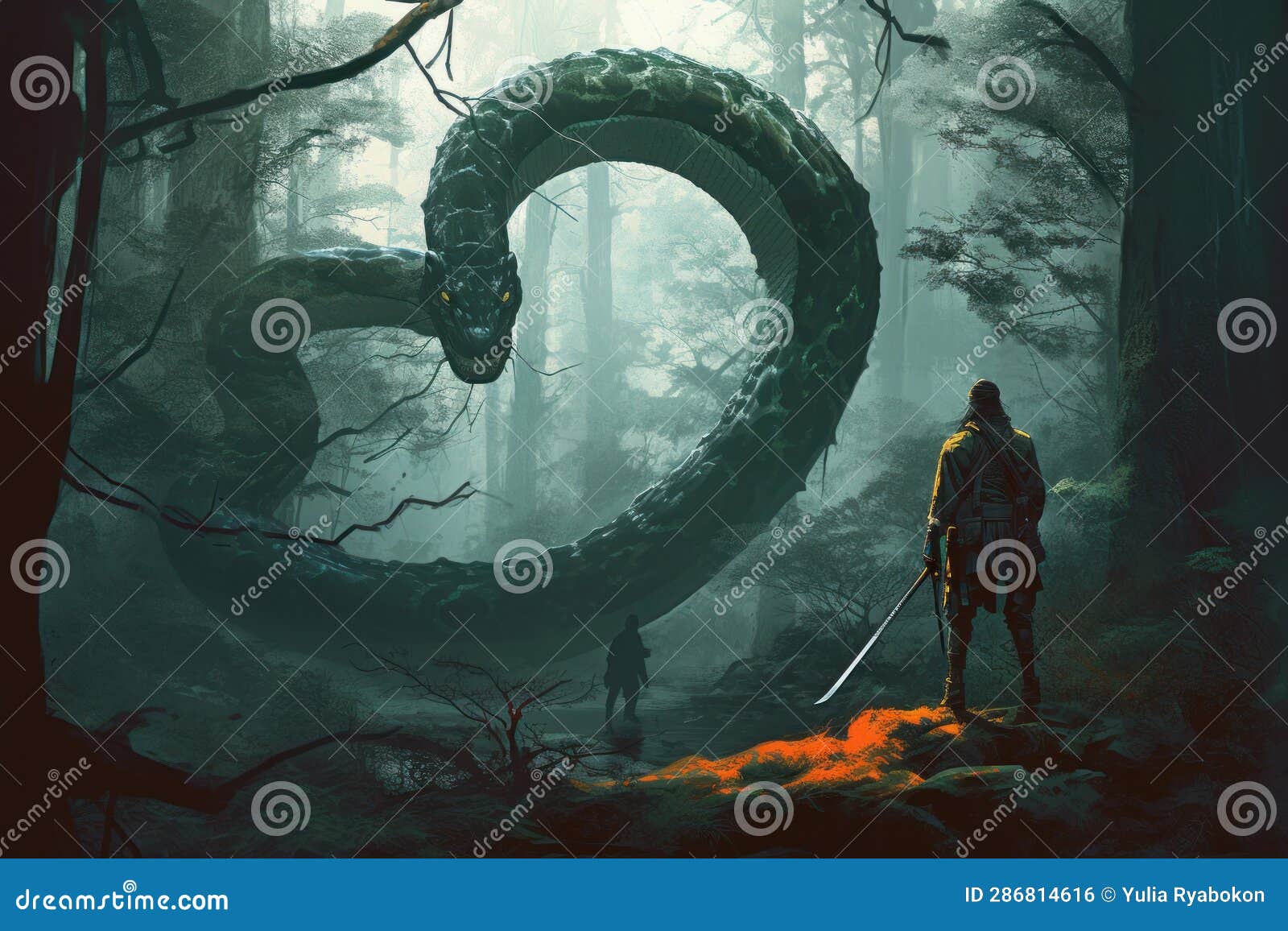 Samurai Serpent Snake. Generate Ai Royalty-Free Stock Photo ...