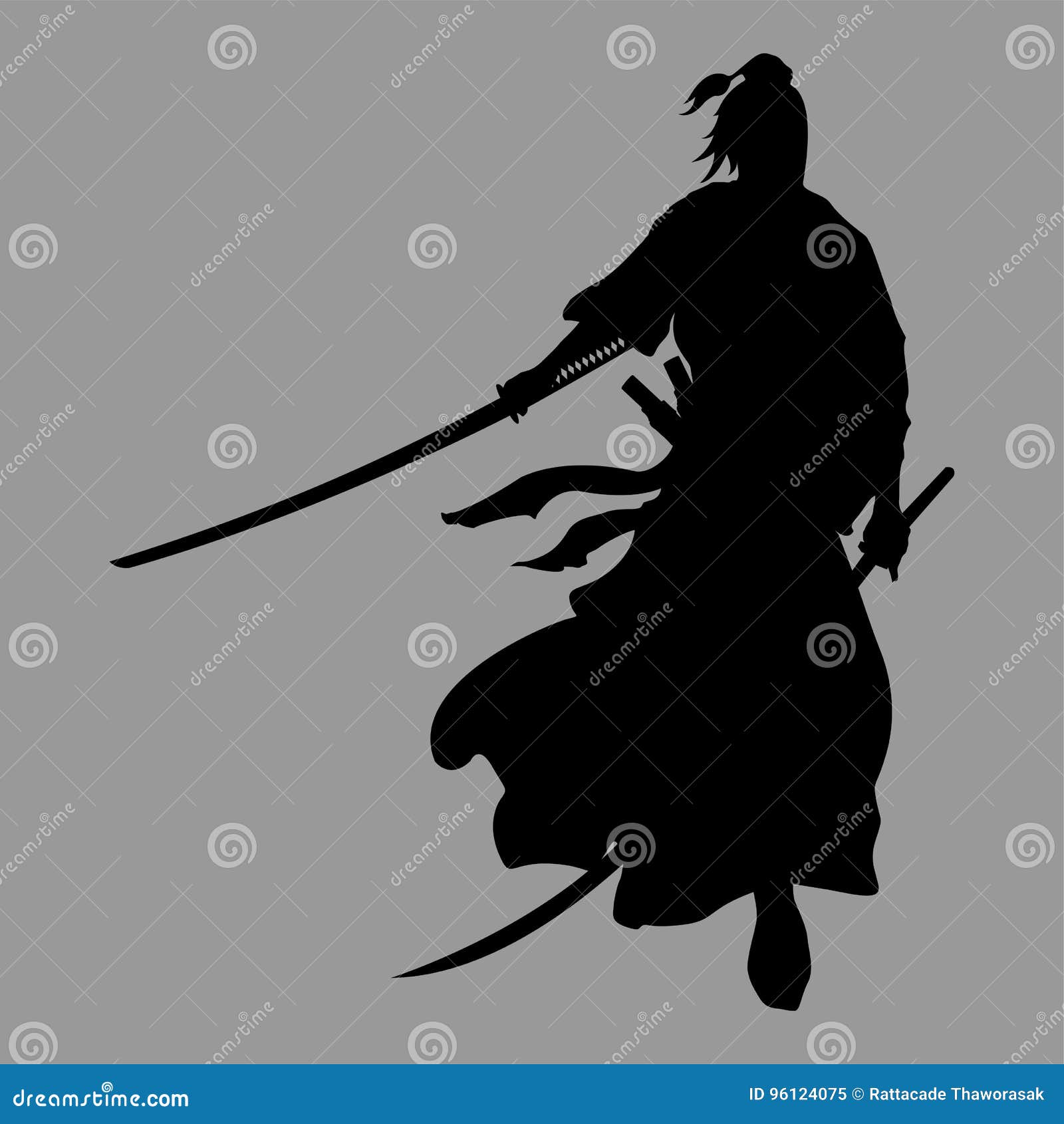 Samurai Silhouette Cartoon Vector | CartoonDealer.com #55138829