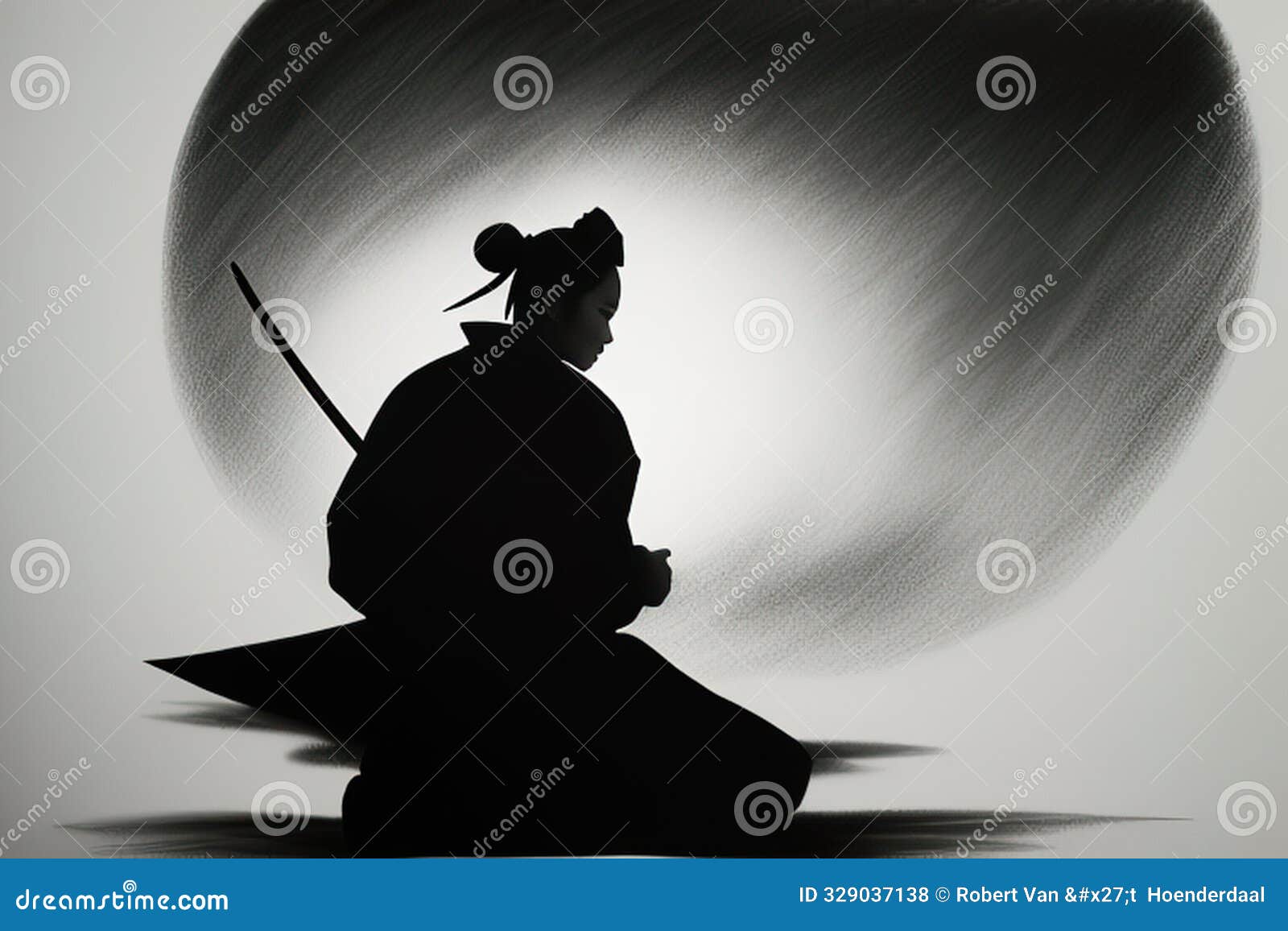 Samurai Sitting on the Floor at 30-7-2024 Stock Illustration ...