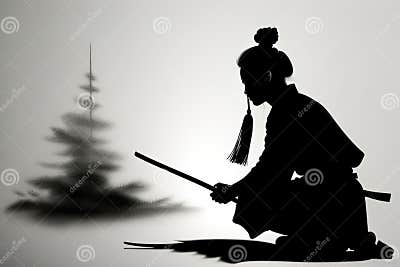 Samurai Sitting on the Floor at 30-7-2024 Stock Illustration ...