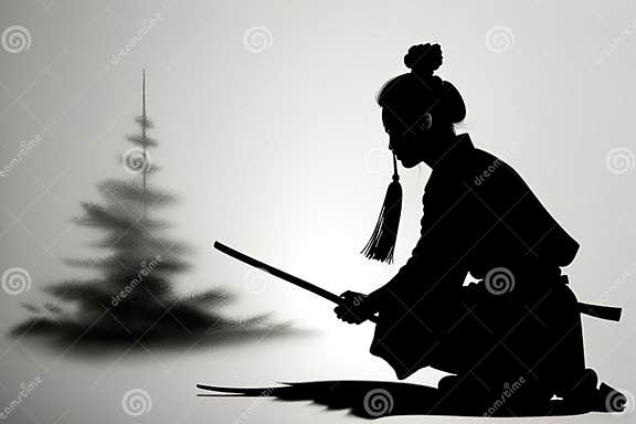 Samurai Sitting on the Floor at 30-7-2024 Stock Illustration ...