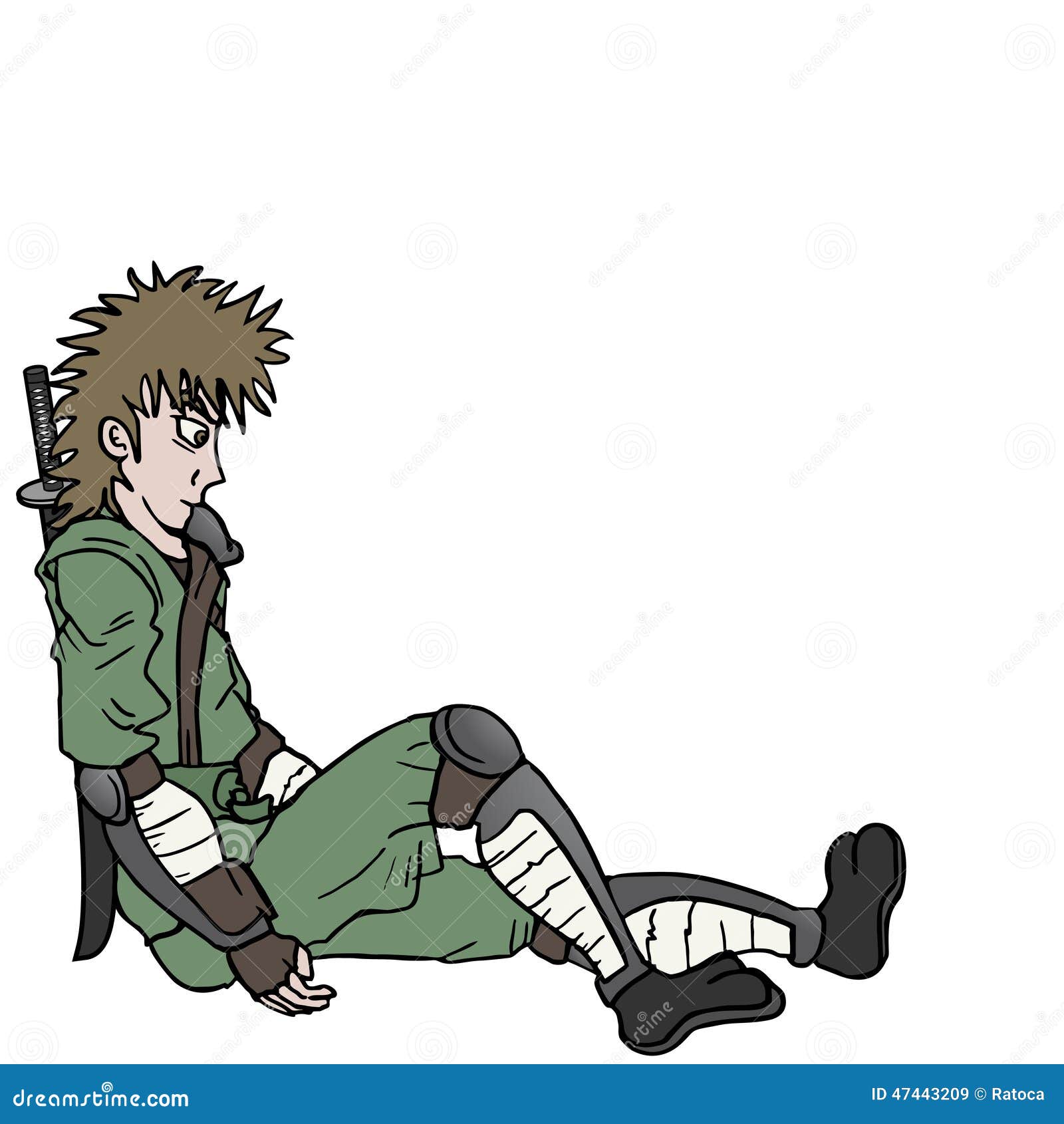 Samurai sitting stock vector. Illustration of brave, samurai - 47443209