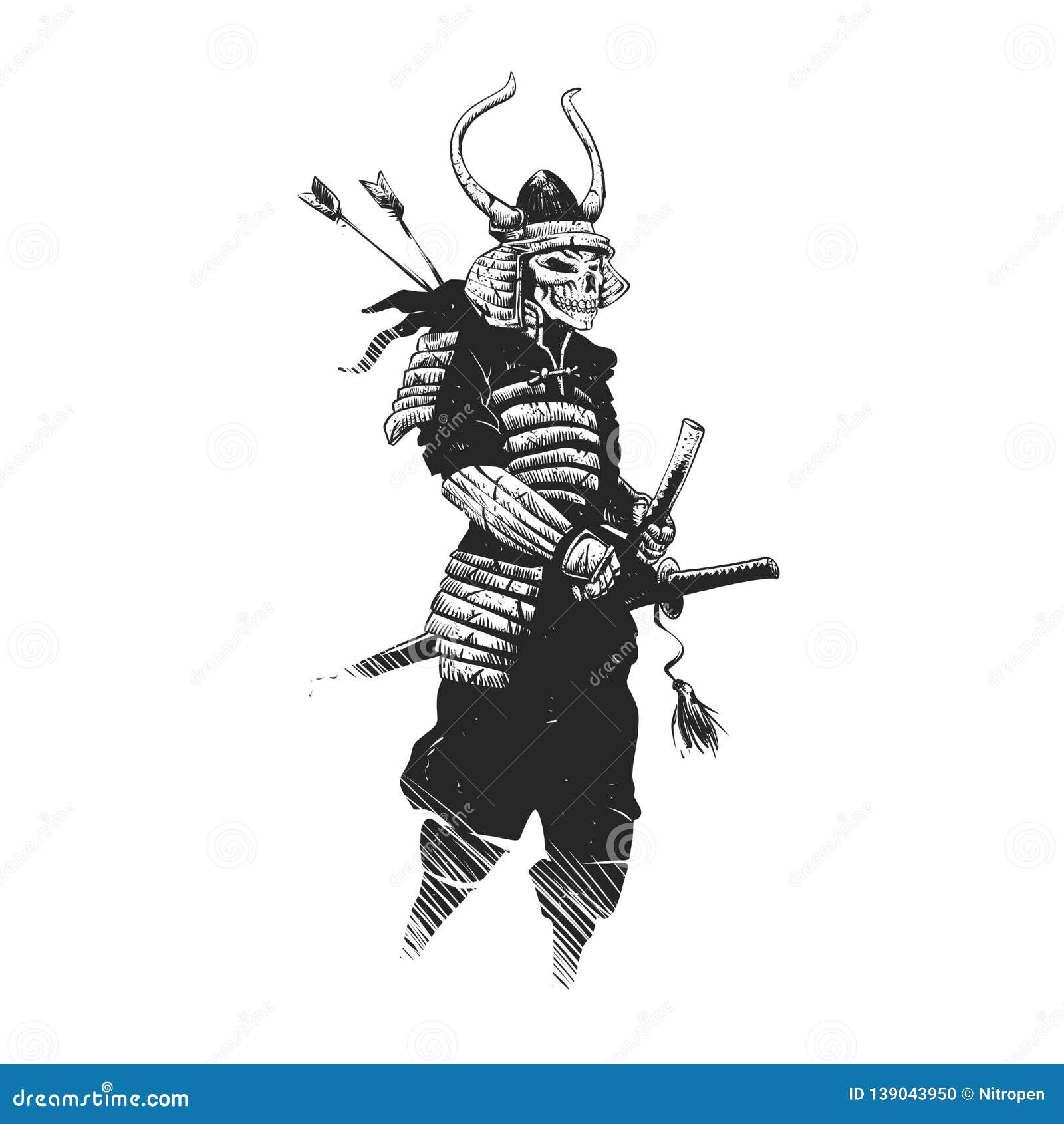 Samurai Skull , Grim Reaper Illustration Stock Illustration ...