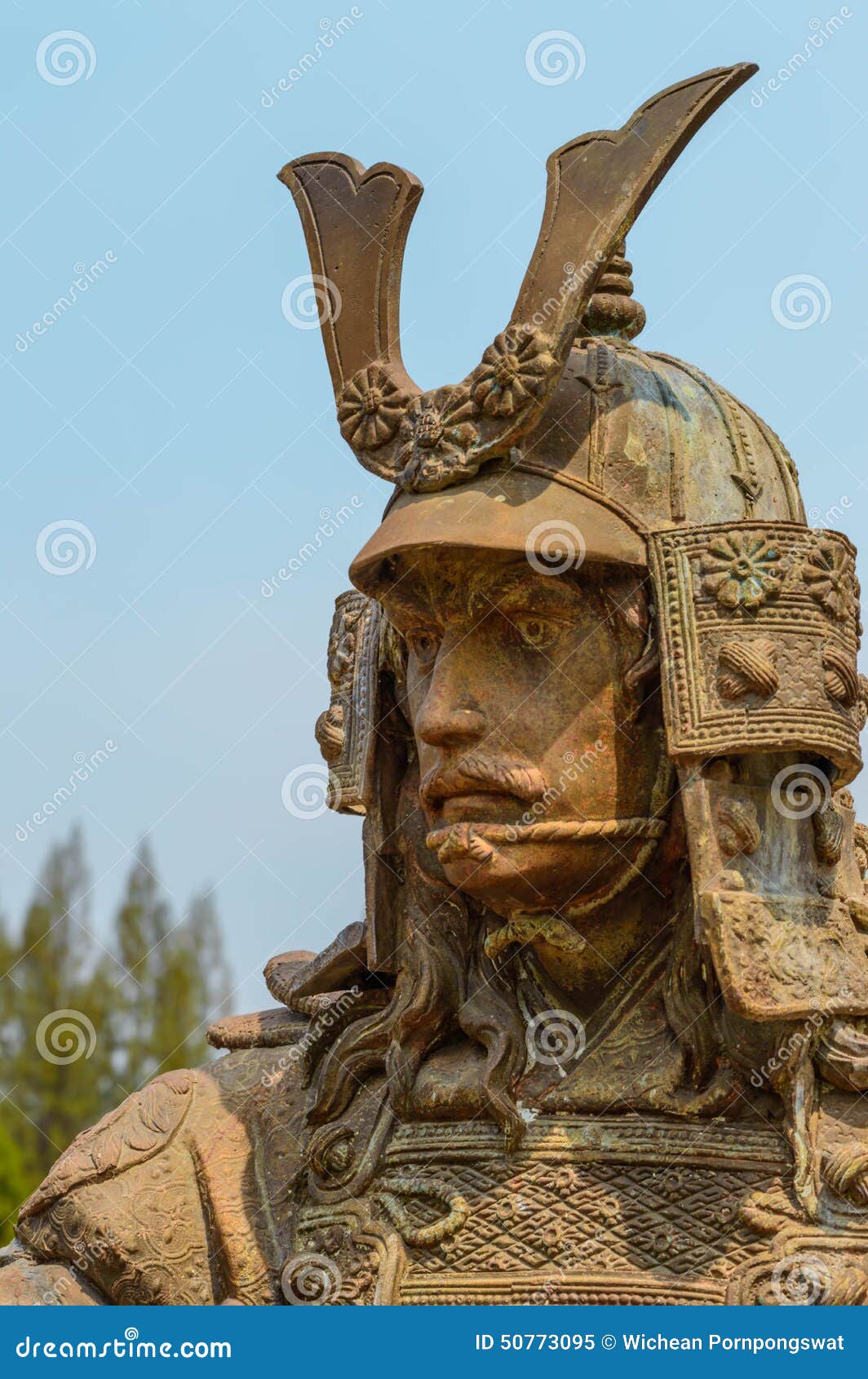 Samurai statue stock image. Image of guarding, statue - 50773095