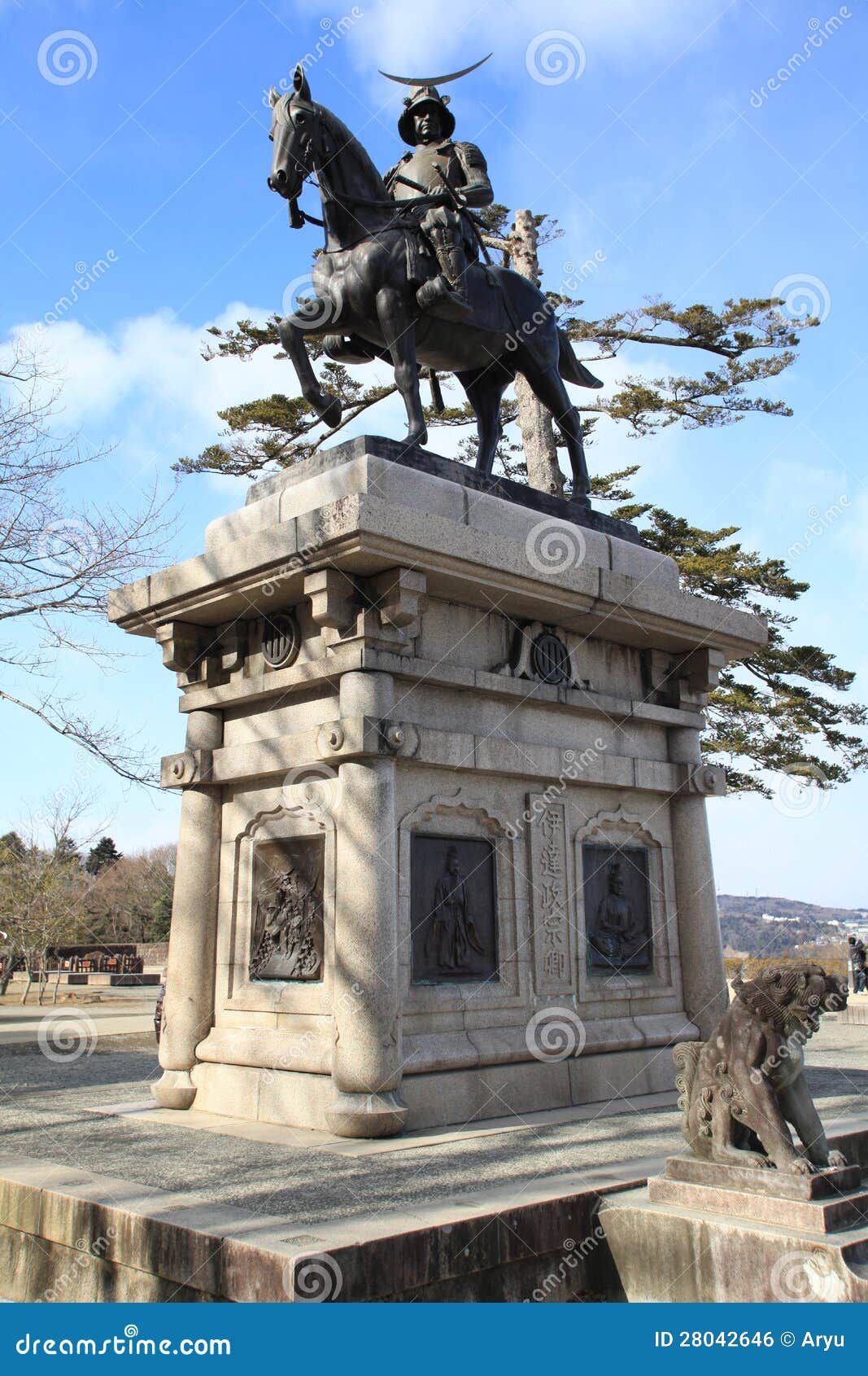 Samurai statue in Sendai stock photo. Image of statue - 28042646