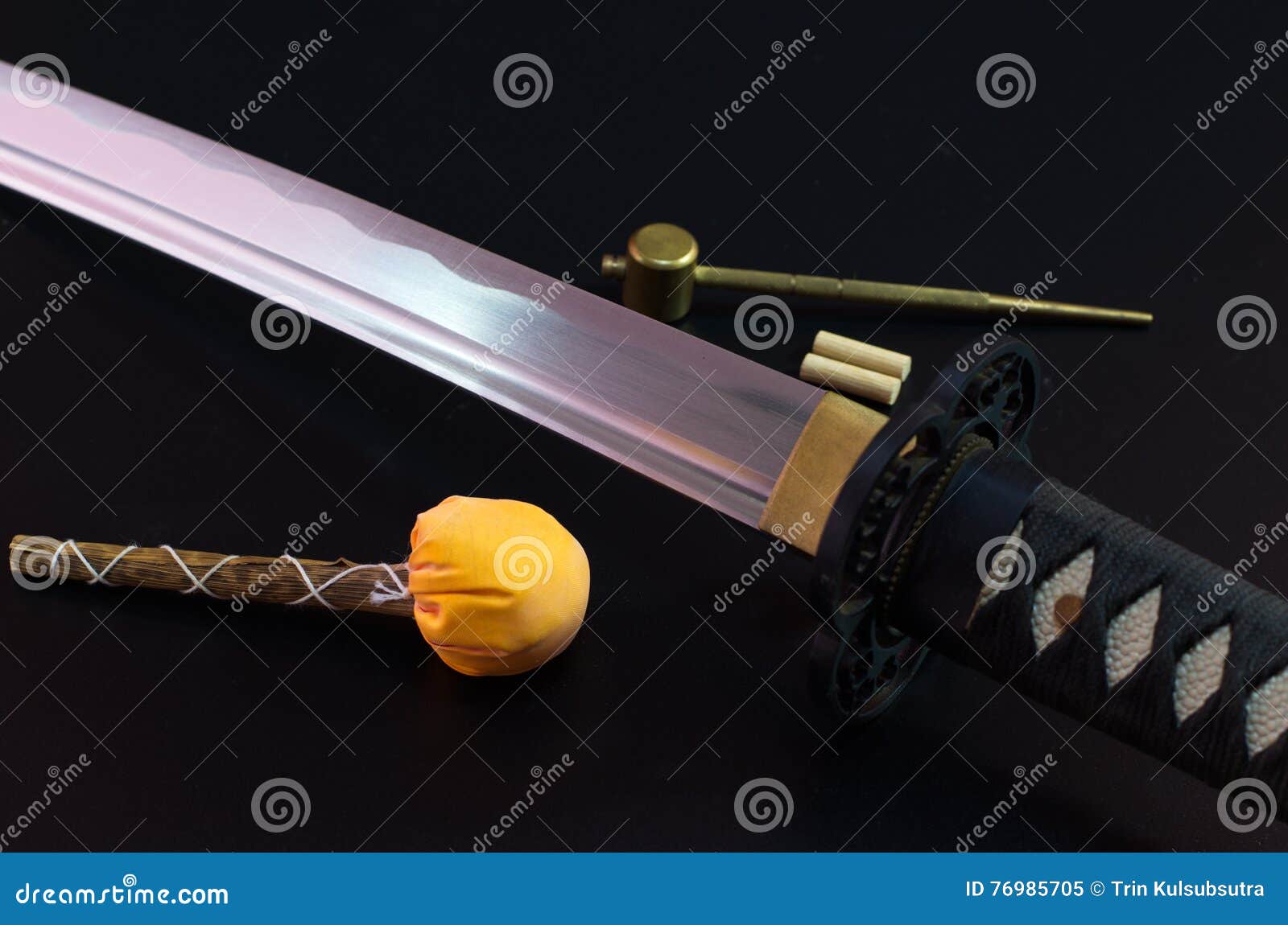 Samurai sword. stock image. Image of black, culture, battle - 76985705